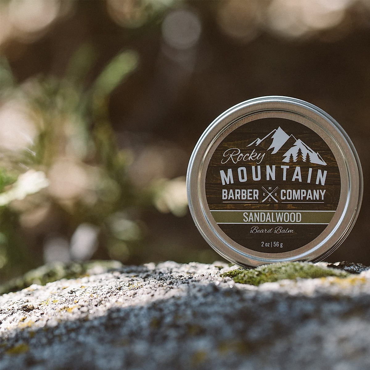Beard Balm – Sandalwood Blend - Rocky Mountain Barber – with Nutrient Rich Bees Wax, Jojoba, Shea Butter, Coconut Oil – Contains Real Sandalwood Essential Oil