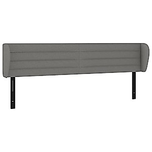 GOLINPEILO King Size Box Spring Bed with Mattress Set, Included 1 x Bed Frame/1 x Headboard with Ears/1 x Mattress/1 x Mattress Topper, Dark Gray 76"x79.9" Fabric with Black Legs (Style D)