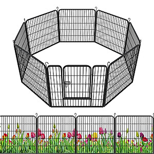YITAHOME Garden Fence Outdoor Animal Barrier Fence Dog Fences for The Yard Metal Fence Border for Patio/Lawn (8Pcs 32inch)