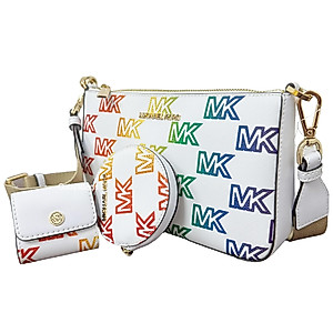 Michael Kors Jet Set Price Medium Crossbody W Tech Accessories Rainbow MK Logo
