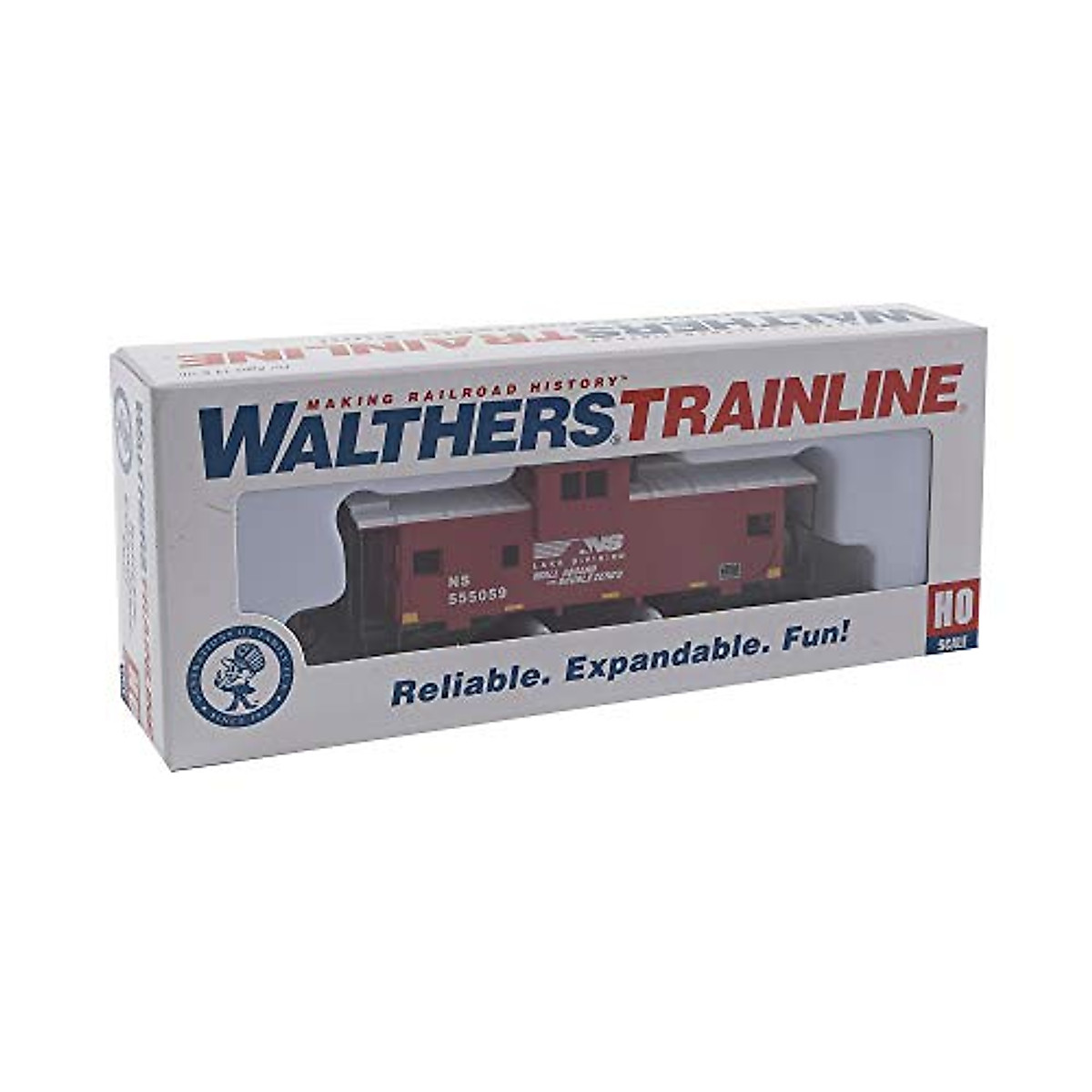 Walthers Trainline HO Scale Model Norfolk Southern Vision Caboose, Red/White