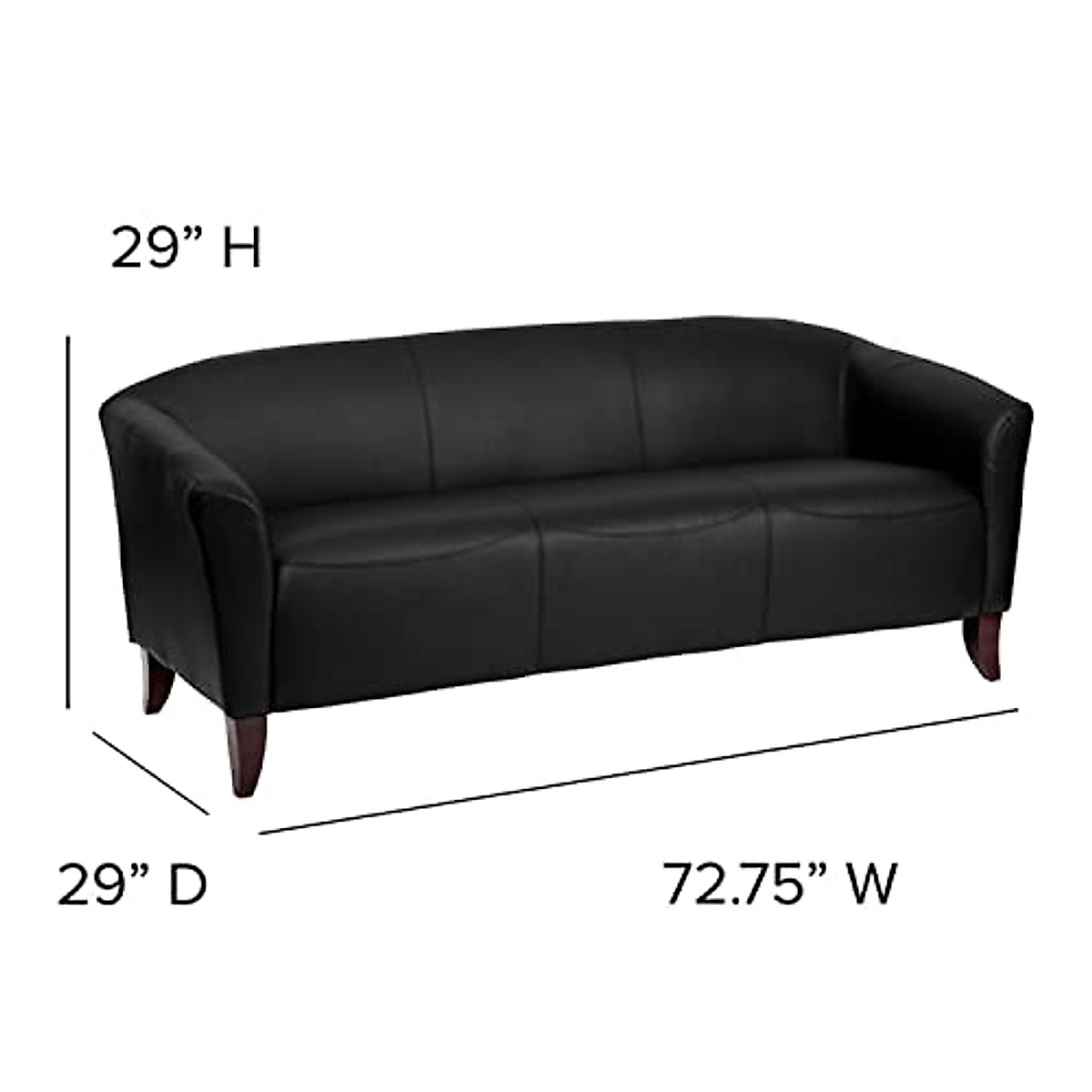 Flash Furniture HERCULES Imperial Series Black LeatherSoft Sofa