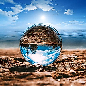 Duosuny Optical Glass Reflective Spheres, K9 Crystal Sphere Ball, Decor Photography Ball, Clear Contact Juggling Ball, No Stand (100mm/3.94inch)