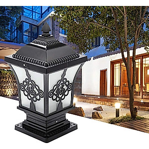 Exterior Lamp Post Lighting Fixtures Waterproof Post Light Post Cap Lamp Patio Garden Decoration Black Antique Outdoor Column Light Die-cast Aluminum Waterproof Front Doorpost Headlight, LED Outdoor W