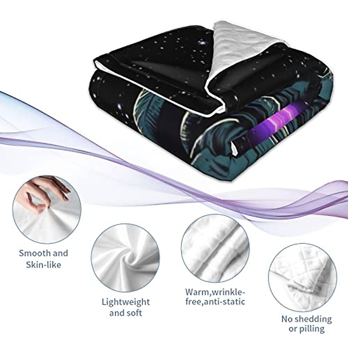 Space Astronaut Blanket for Boys Girls 30x40 Inch Purple Galaxy Baby Boy Blankets Newborn Super Soft Fleece Toddler Throw Blankets for School Nap Sofa Bedroom Decor Kids Throw Blanket