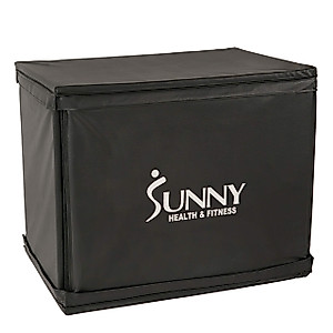 Sunny Health & Fitness Wood Plyo Box with Removable Foam Cover, 500lb Weight Capacity and 3 in 1 Height Adjustment - 30"/24"/20" for Crossfit Training and Plyometric Conditioning