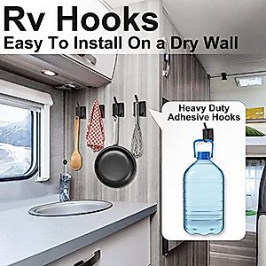 ARIOSOX 4-Packs Heavy Duty Adhesive Hooks, Waterproof Stainless Steel Bathroom Hooks for Towels, Shower Cap and Towel Robe, Closet Hook Wall Mount for Home, Kitchen, RV,Bathroom,Office (Black)