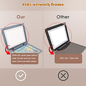 AUEAR, Kids Art Frames 10x12.5, Horizontal and Vertical Display, Front Opening, Wall Display for Artworks, Kids Drawings, Award Certificate, Crafts or Pictures(Navy Blue, 4-Pack)