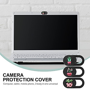 Mikikit Cellphone Camera Covers 3pcs Camera Cover Flat Abs Plastic Shield Webcam Covers