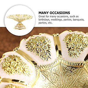 UPKOCH Buddhist Fruit Tray Offering Plate Footed Fruit Bowl Decorative Centerpiece Pedestals Bowl for Home Restaurant Party Fruit Candy Golden