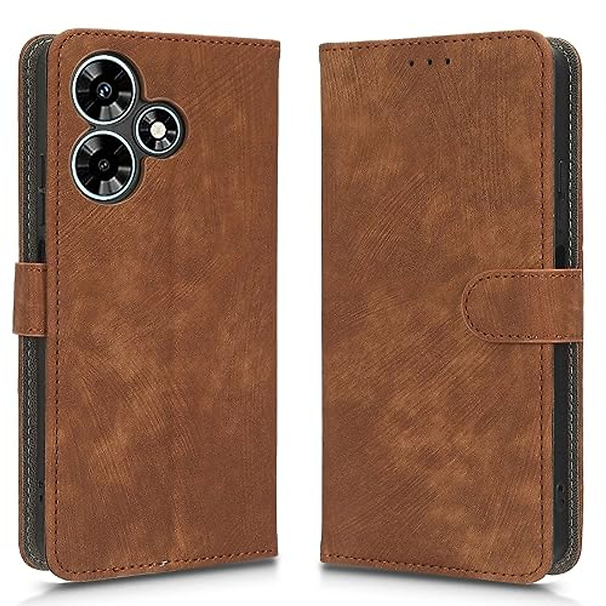 Case Compatible with Infinix Hot 30 4G X6831,Leather Case with Card Slot.Wallet Design,RFID Protection.Standable Flip Case Brown