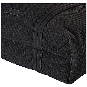 Vera Bradley womens Microfiber Deluxe Vera Tote Handbag, Black, One Size US