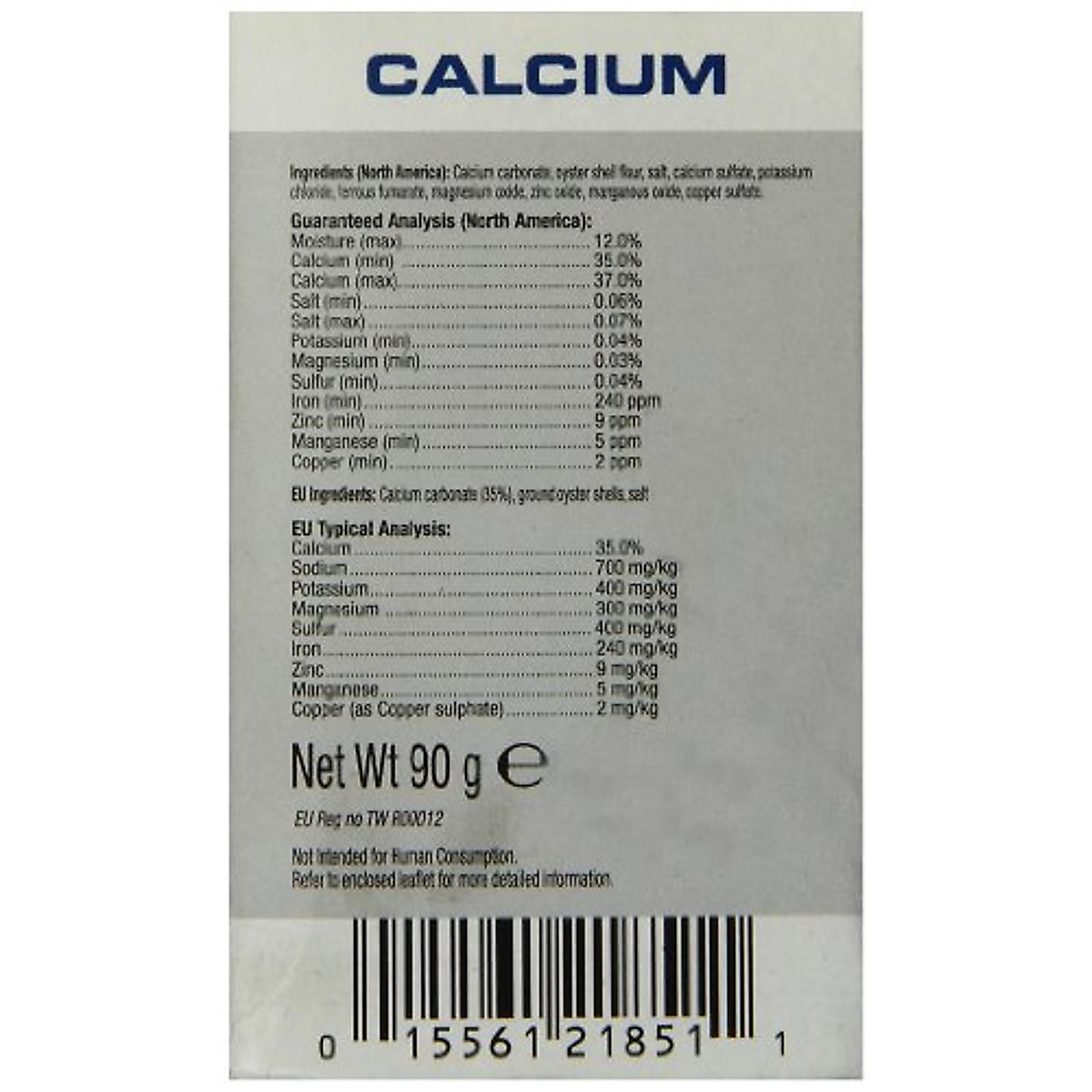 Exo Terra Calcium Powder Supplement for Reptiles and Amphibians, 3.2 Oz., PT 1851