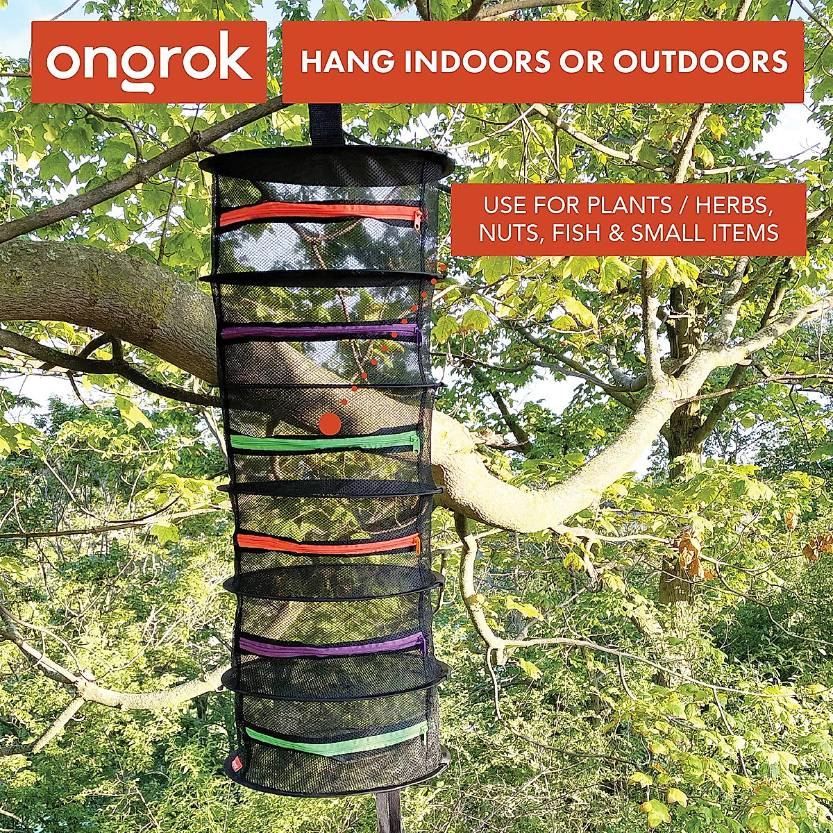 ONGROK Mesh Dry Net Drying Rack, 6 Tier, Hanging Herb Drying Net, Plant Dryer Tent