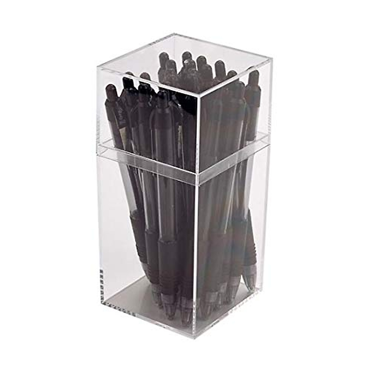 Pioneer Plastics 036C Clear Tall Rectangular Plastic Container, 2.75" W x 2.625" D x 5.75" H, Pack of 4