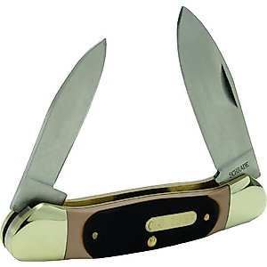 Old Timer 11OT Large Canoe 6.1in S.S. Traditional Folding Knife with 2.5in Drop Point Blade and Sawcut Handle for Outdoor, Hunting, Camping and EDC
