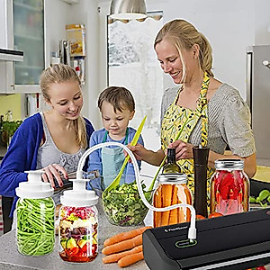 Mason Jar Vacuum Sealer,Vacuum Sealing Kit for Wide-Mouth & Regular-Mouth Mason Jars，Canning Sealer with Jar Attachment Hose and Manual Vacuum Pump