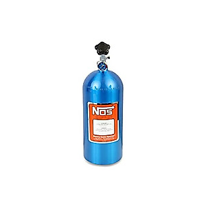 NOS 14745 Electric Blue 10-pound Aluminum Nitrous Bottle with Hi-Flow Valve