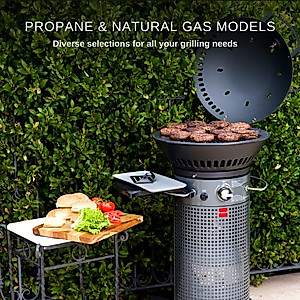 Fuego F21C-H Element Hinged Propane Gas Grill, Dark Gray