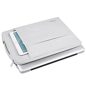 Kogzzen 13-14 Inch Laptop Sleeve Waterproof Shockproof Case Bag Compatible with MacBook Pro 14 13 inch/MacBook Air 13.3/ Dell XPS 13/ Surface Laptop 13.5/ iPad Pro 12.9 - Light Gray