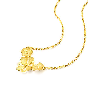 CHOW SANG SANG 999.9 24K Gold Price-by-Weight 9.73g Gold Blossom Necklace (45 CM) for Women and Wedding Occasion 88235N