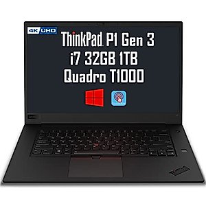 Lenovo ThinkPad P1 Gen 3 15.6" 4K UHD OLED Touchscreen (Intel 8-Core i7-10875H, 32GB RAM, 1TB PCIe SSD, Quadro T1000) Mobile Workstation & Business Laptop, FP, Backlit, 3-Yr Premier WRT, Win 10 Pro