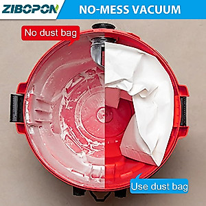 6 Pack 90661 Type E / 90671 Type H Filter Bags Compatible with Shop Vac 5-8 Gallon Wet/Dry Vacuum, Part 9066100 9066133 9067100 9067133