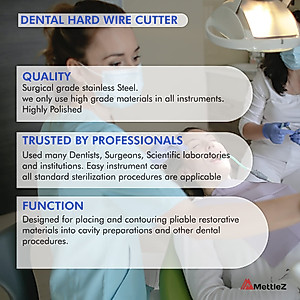 MettleZ Orthodontic Hardwire Cutter Dental Instrument - Dental Hard Wire Pin Cutter Ligature Wire Cutting Ortho Care Lab