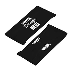 azom Personalized Add Your Image Logo Stretchy Sweatband Custom Sport Headbands for Men & Women Gym, Running, Cycling, Yoga, Basketball, Football, Black, One Size, 1.0 Count, 1