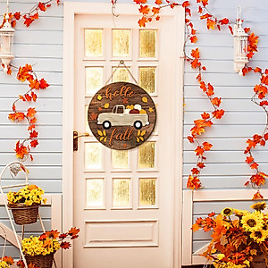 Boao Thanksgiving Welcome Sign for Front Door Hello Fall Wood Sign Autumn Harvest Door Hanger Fall Farmhouse Decor Hanging Porch Sign Rustic Outdoor Plaque Wall Art Thanksgiving Decoration for Home