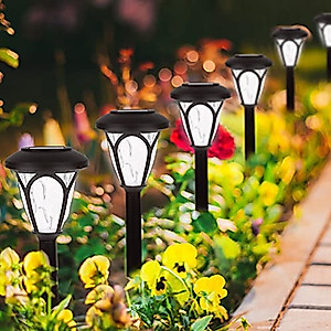Dynaming 10 Pack Solar Pathway Lights Outdoor, Solar Powered Auto On/Off Garden Decorative Lights, Waterproof Landscape Solar Lights for Lawn Patio Yard Walkway Deck Driveway, Cool White
