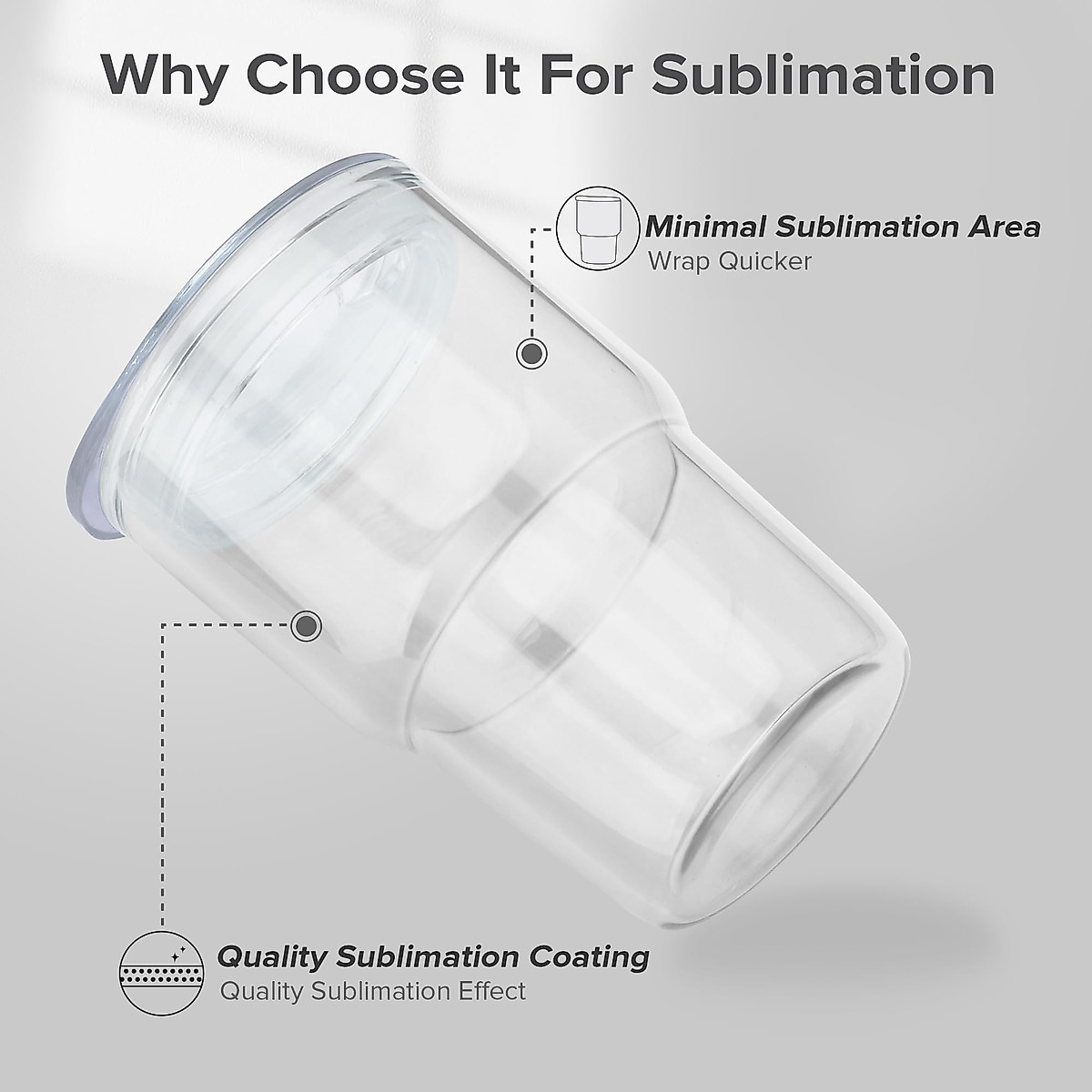 FASTSUB 20 OZ Glitter Sublimation Tumblers 24 Pack and 3 OZ Sublimation Shot Glasses Clear 6 Pack