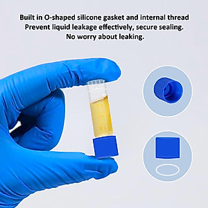 500pcs Sample Vials, 2ml Small Plastic vials w/Leak Proof Caps, Self-Stand Cryotubes Cryovial w/Scale & Writing Area, Cryogenic Vials for Low Temperature Storage