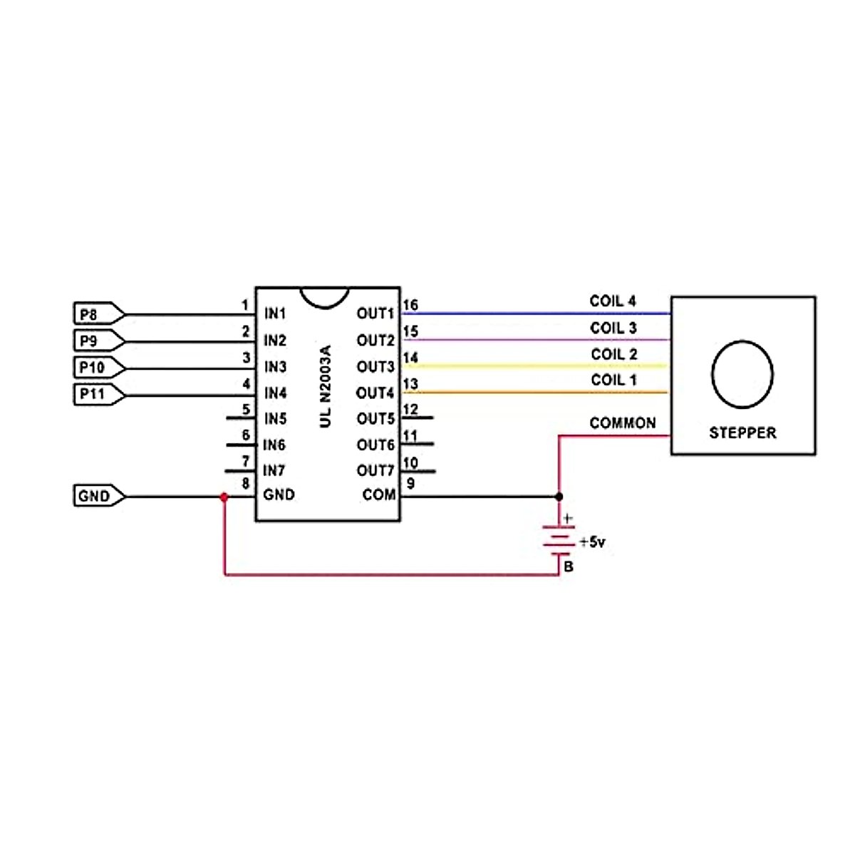 Teyleten Robot 5pcs ULN2003 28BYJ 48 5V 4-Phase Stepper Motor with 5V Stepper Drive Board for Arduino PI PIC Raspberry Pi
