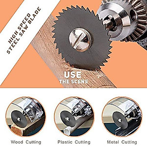 6 Pcs Rotary Drill Saw Blades, Steel Saw Disc Wheel Cutting Blades with 1/8" Straight Shank Mandrel for Dremel Drills Rotary Tools(Power Tools are not Included)