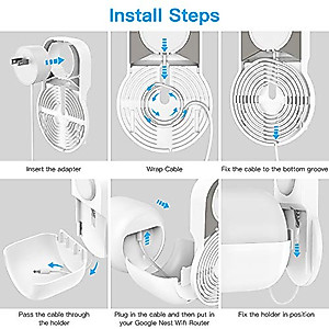 VOMENC Google WiFi Wall Mount ABS Bracket Holder Shelf for Google Nest WiFi Router [Built-in Cable Management] (3PACK)