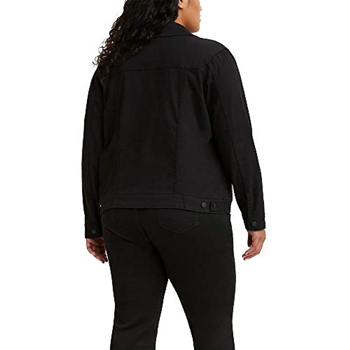 Levi's Women's Plus-Size Original Trucker Jacket, Black and Black, 3X