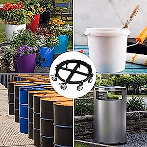 Migoda Heavy Duty Steel Drum Dolly, 55 Gallon Steel Frame with 8 Swivel Caster Wheels, 2000 Lbs Capacity, Anti-Tipping Design Fits for Workshops and Warehouses