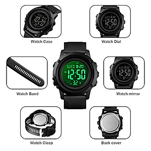 CKE Men's Digital Sports Watch Large Face Waterproof Wrist Watches for Men with Stopwatch Alarm LED Back Light