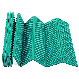 Egg Crate Foam Pad, Foldable Mat Good Elasticity Insulation Black Bottom 2cm Thickness for Outdoor Picnic (Dark Green)