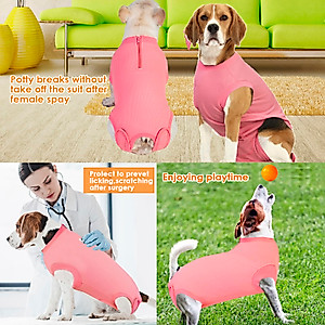 Wabdhaly Dog Surgery Recovery Suit for Female Spay,Puppy Surgical Recovery Zip Up Suit,Anti-Licking Bodysuit for Abdominal Wounds,Cone Alternative Recovery Blank Suit for Dogs