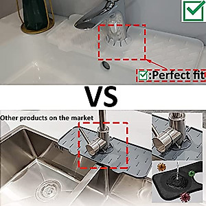 Kitchen Faucet Sink Splash Guard, Silicone Faucet Splash Catcher Mat, Sink Draining Pad Behind Faucet, Sink Splash Drain Drying Pad, Sink Faucet Water Catcher for Kitchen & Bathroom Countertop