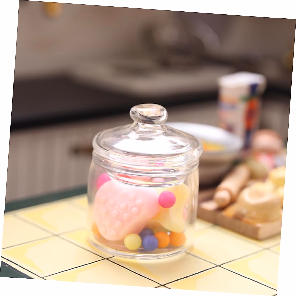 HOOTNEE 2 Pcs Miniature Jar Clear Jars Terrarium Tools Home Goods Home Decor Apothecary Jars Mini Tiny Clear Glass Jars Bottles Doll House Ornaments Mini Glass Jar Adornments Bell Shaped