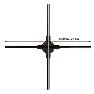 Vbestlife 3D Hologram Advertising Fan, WiFi Projector Support Mobile APP, Holographic Display Air Fan with 720 LEDs, Adjustable Video Projectors for Office Shops(Black)