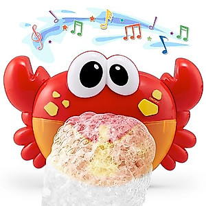 Chuchik Crab Bubble Bath Maker for The Bathtub. Blows Bubbles and Plays 24 Children’s Songs – Baby, Toddler Kids Bath Toys Makes Great Gifts for Toddlers – Sing-Along Bath Bubble Machine (Light-Red)