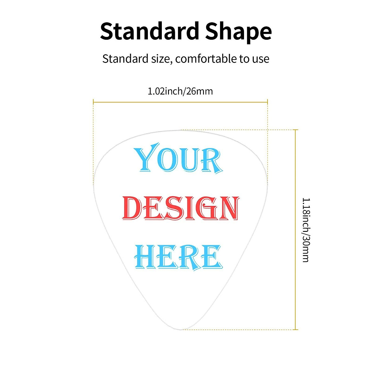 Custom 12 Pcs Guitar Pick, Personalized Add Your Image Text Light Medium Thin Unique Guitar Pick For Bass, Electric & Acoustic Guitars