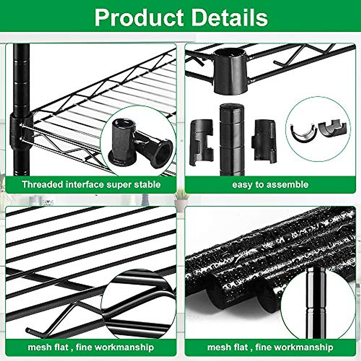 Wire Shelving Unit Storage 5 Tier Metal Shelving Unit NSF Heavy Duty Shelves Height Adjustable Garage Shelving 14" W x 30" L x 60" H with Wheels Large Steel Commercial Shelving Black