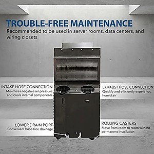 Whynter ARC-143MX 14,000 BTU (9,456.1 BTU SACC) Dual Hose Cooling Portable Air Conditioner, Dehumidifier, and Fan with 3M Filter Storage Bag, up to 500 sq ft in Platinum/Black