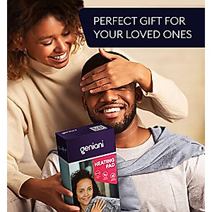 GENIANI XL Heating Pad for Back Pain & Cramps Relief, FSA HSA Eligible, Auto Shut Off, Machine Washable, Heat Pad, Holiday Gifts for All, Gifts for Women, Gifts for Men, Heat Patch (Tabby Gray)