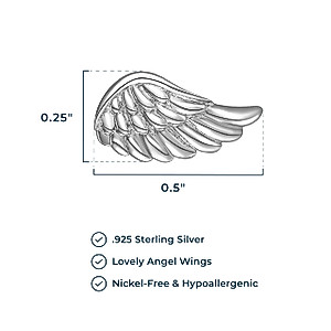 MORGAN & PAIGE Sterling Silver Angel Wing Stud Earrings